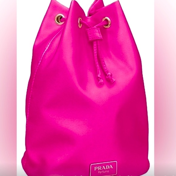 Prada | Bags | Prada Hot Pink Drawstring Beauty Bag Lnc | Poshmark